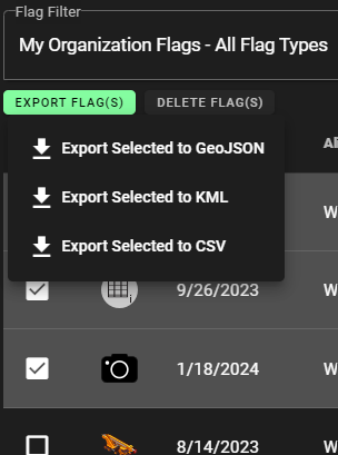 View and Exporting Flag Data