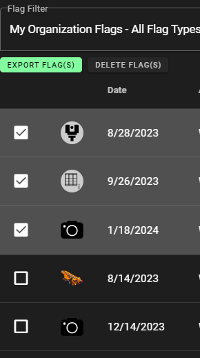 View and Exporting Flag Data