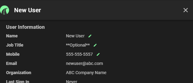 Edit User Information via Portal