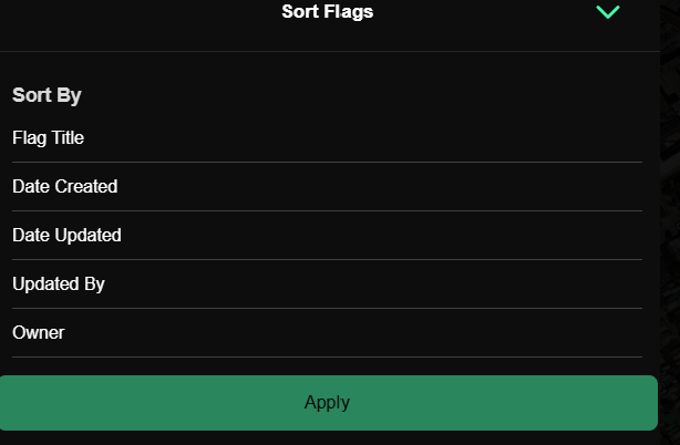 How To Sort Flags in the App